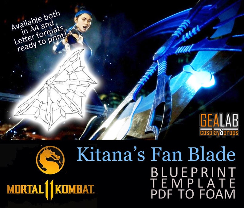 Kitana Fan Blade - Blueprint for Cosplay (mortal Kombat 11) PDF ...