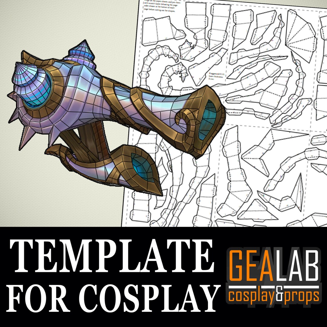 Ocean Song Zeri Weapon - PDF/PDO Foam Templates for Cosplay (lol ...