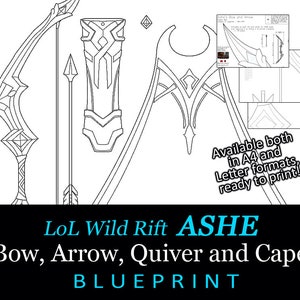 Ashe Bow, Arrow, Cape and Quiver - Blueprint for Cosplay (lol - League ...