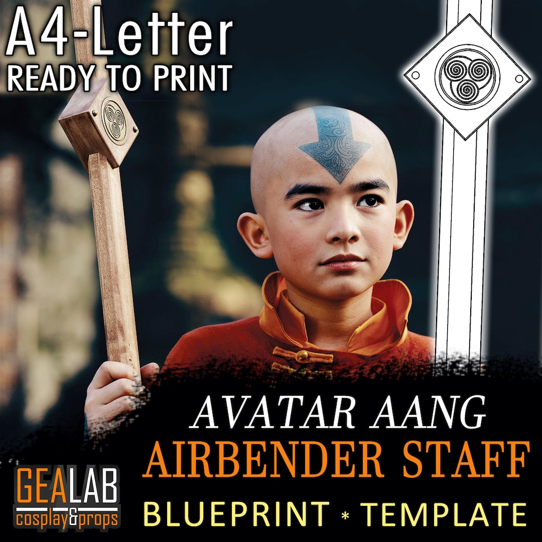 Aang Airbender Staff - Blueprint Closed Glider Template for Cosplay (avatar) PDF to FOAM - Etsy