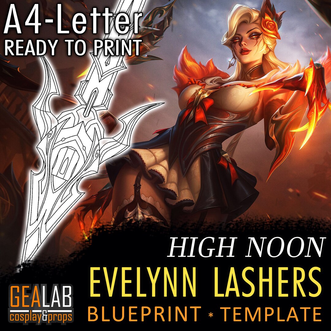 High Noon Evelynn Lashers - Blueprint for Cosplay (league of Legends) EVA Foam - Worbla - Etsy