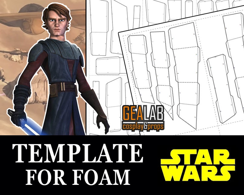 General Anakin Skywalker Armor Pieces - PDF & PDO Pepakura Templates ...
