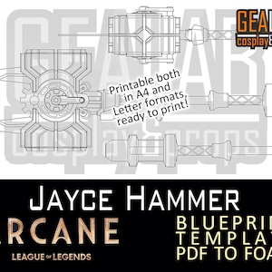 Arcane Jayce Hammer - Blueprint Template for Cosplay (lol League of ...