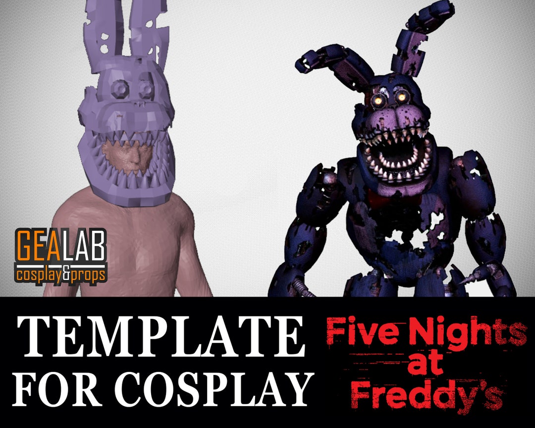 Nightmare Bonnie Wearable Head PDF/PDO Foam Templates for Cosplay fnaf ...