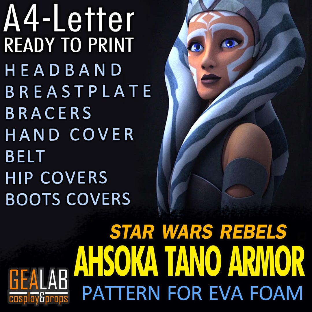 Ahsoka Tano Armor Pieces - PDF Pattern for Foam Cosplay (star Wars ...