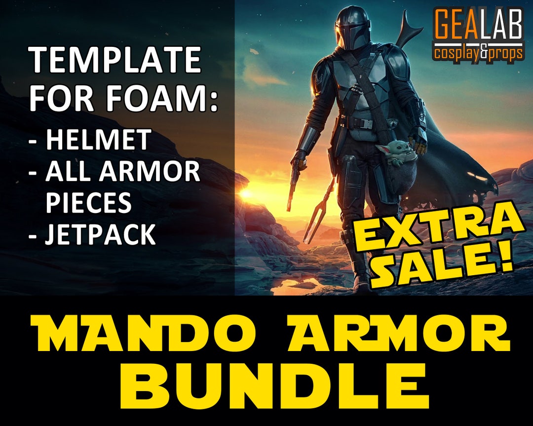 Mando Beskar Armor Bundle - PDF/PDO Pepakura for Foam Cosplay - Helmet ...