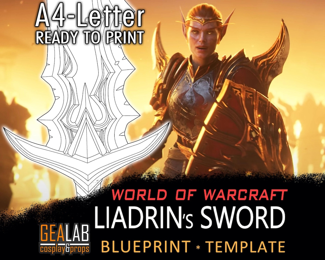 Liadrin Sword - Blueprint for Cosplay (world of Warcraft - Midnight ...