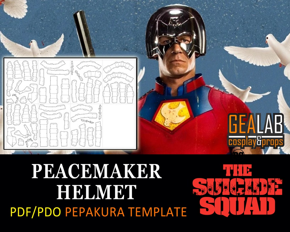 Peacemaker Helmet Pepakura - PDF & PDO Templates for Cosplay (suicide ...