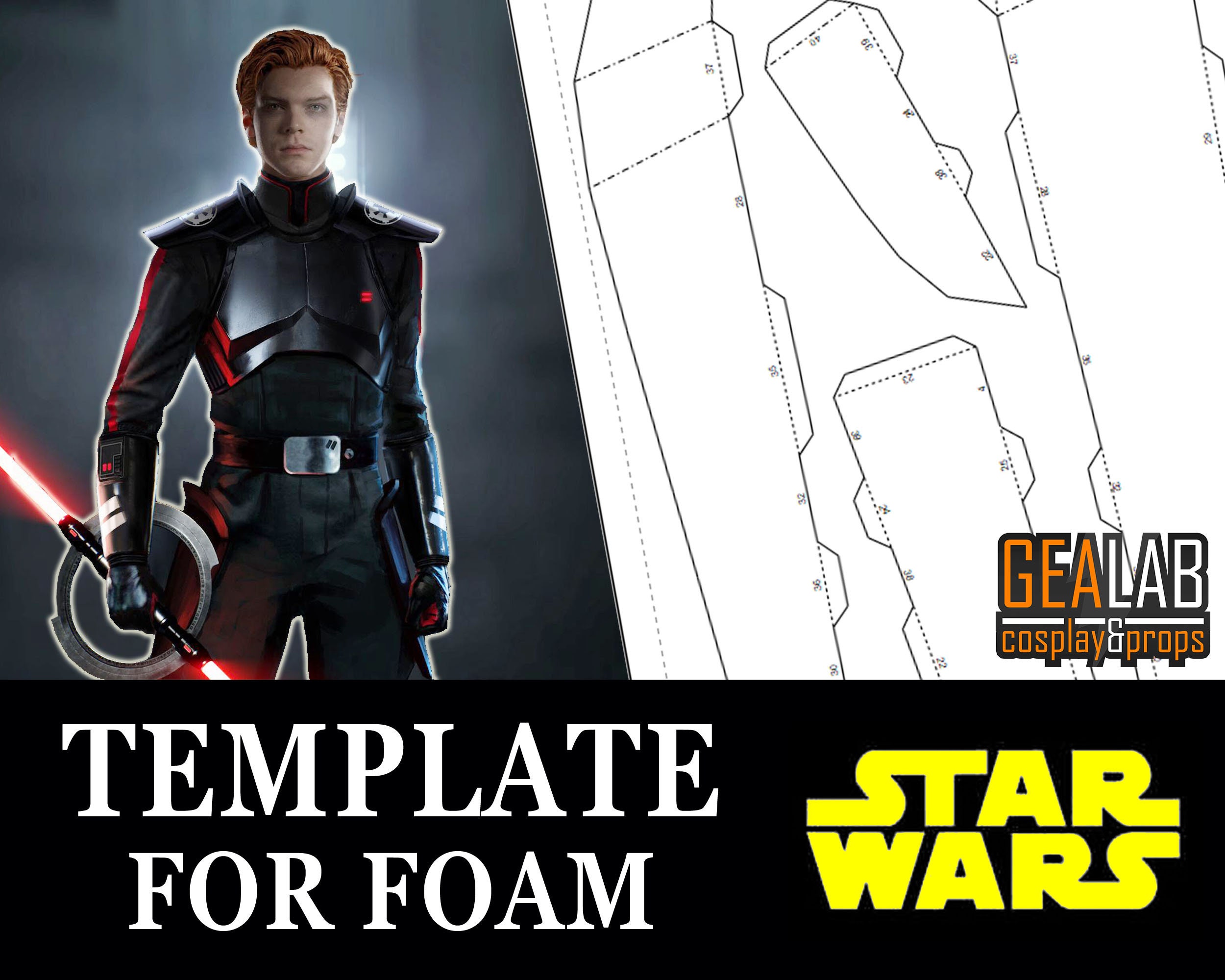 Inquisitor Cal Kestis Armor Pieces PDF & PDO Pepakura - Etsy