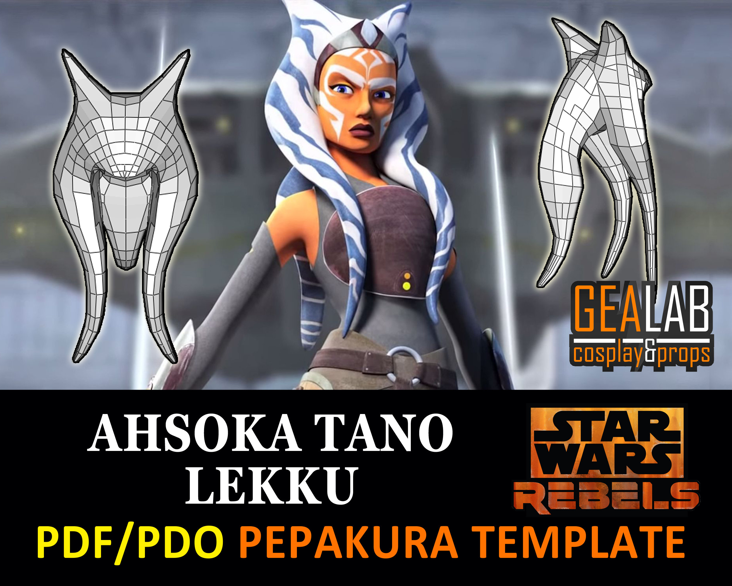 Ahsoka Tano Bundle - PDF Pattern & Pepakura Templates for Foam Cosplay ...