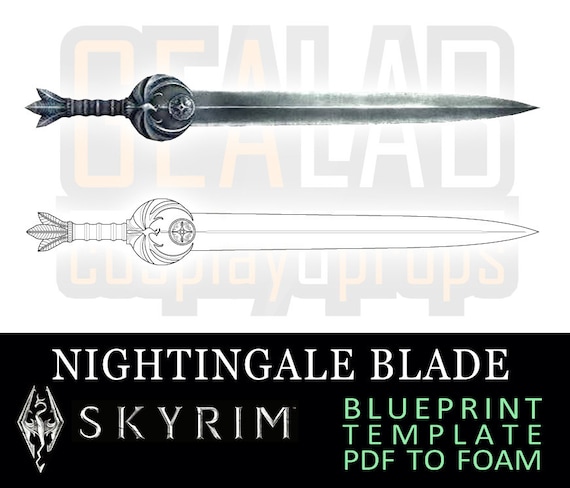 Skyrim Nightingale Blade Blueprint for Cosplay the Elder | Etsy