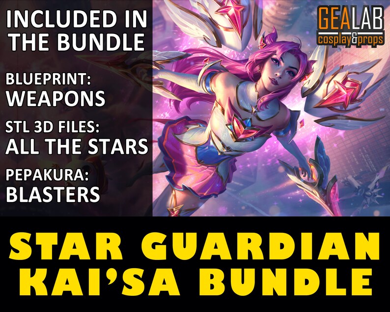 Star Guardian Kai'sa Weapon Blueprints Stars Stl 3D - Etsy