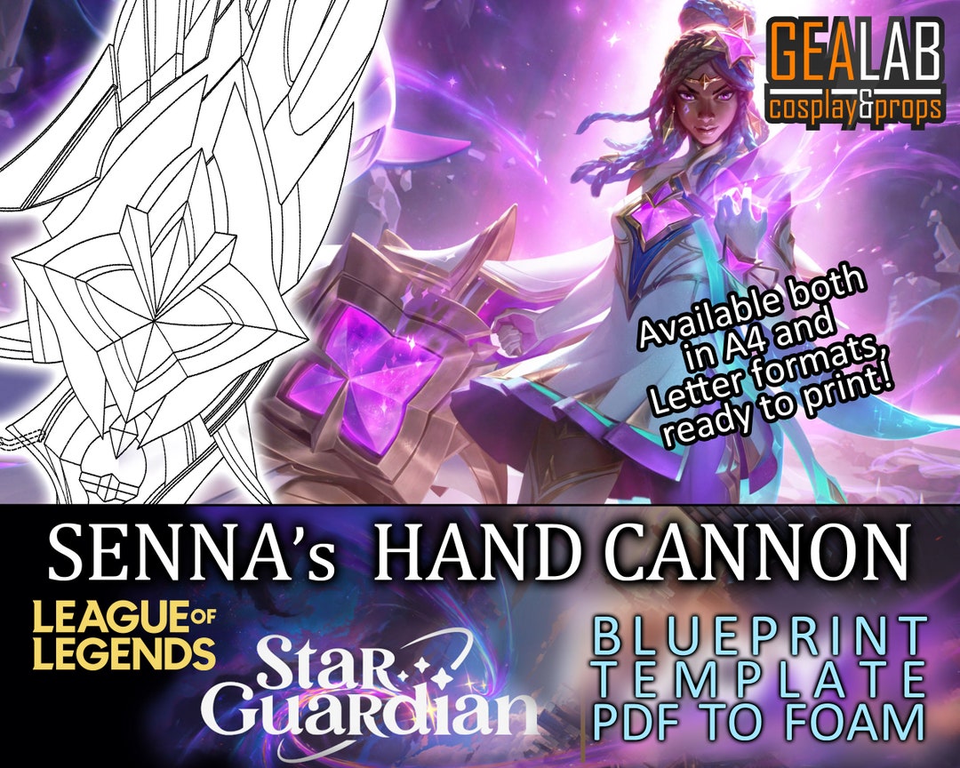 Star Guardian Senna Hand Cannon - Blueprint Template Weapon for Cosplay ...
