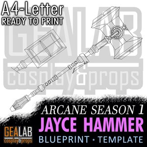 Jayce Hammer - Arcane Season 1 - Blueprint Template for Cosplay (lol ...