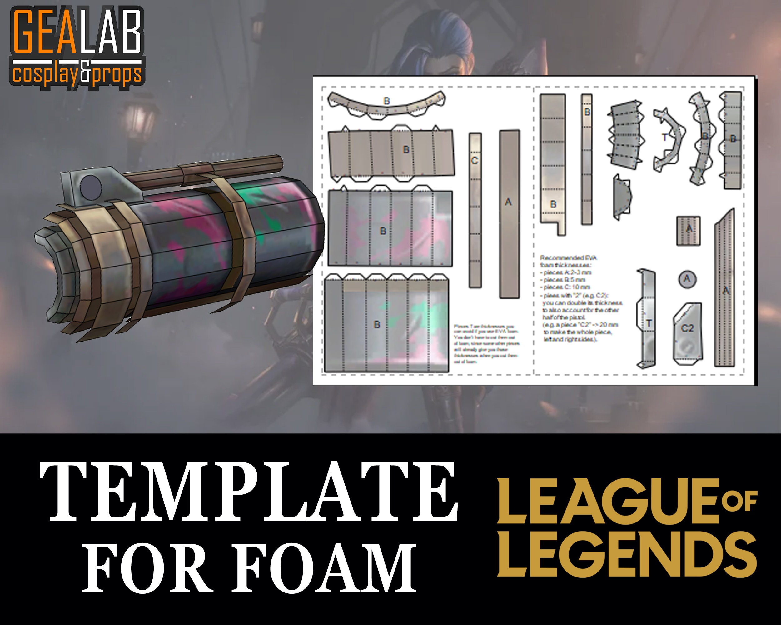 Arcane Jinx Zapper Gun Pepakura PDF & PDO Foam Templates for | Etsy