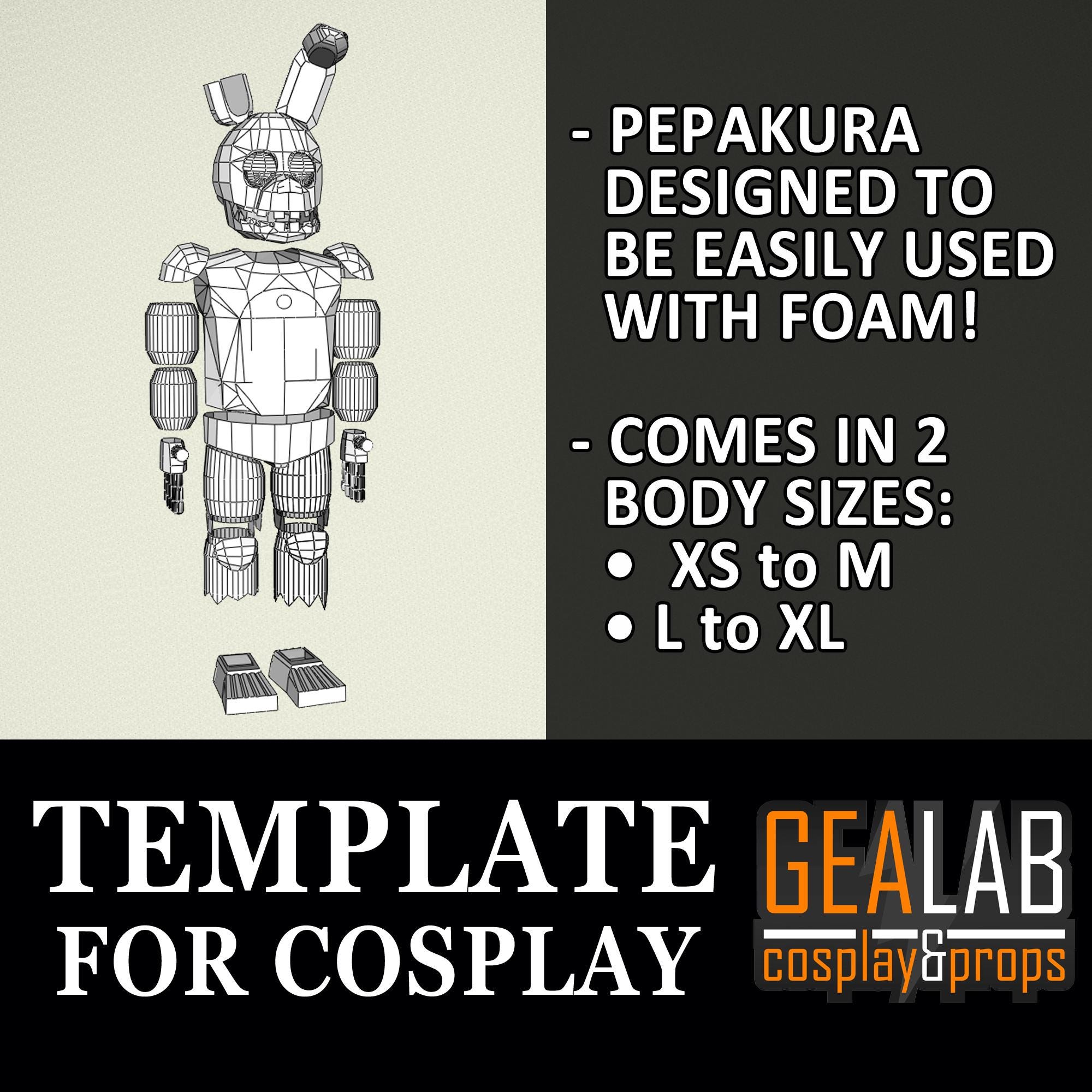 Springtrap - PDF/PDO Foam Templates for Cosplay (fnaf, Five Nights at ...