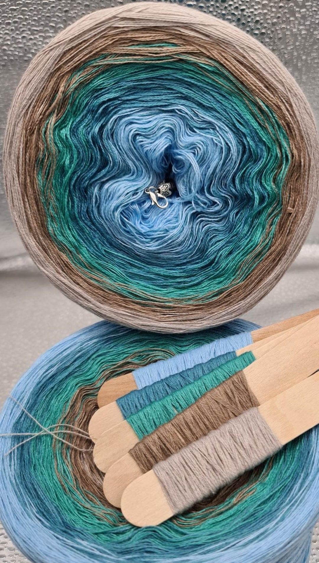 Gradient Yarn Cake, 50/50 Cotton Acrylic "coast", Crochet/knitting Yarn ...