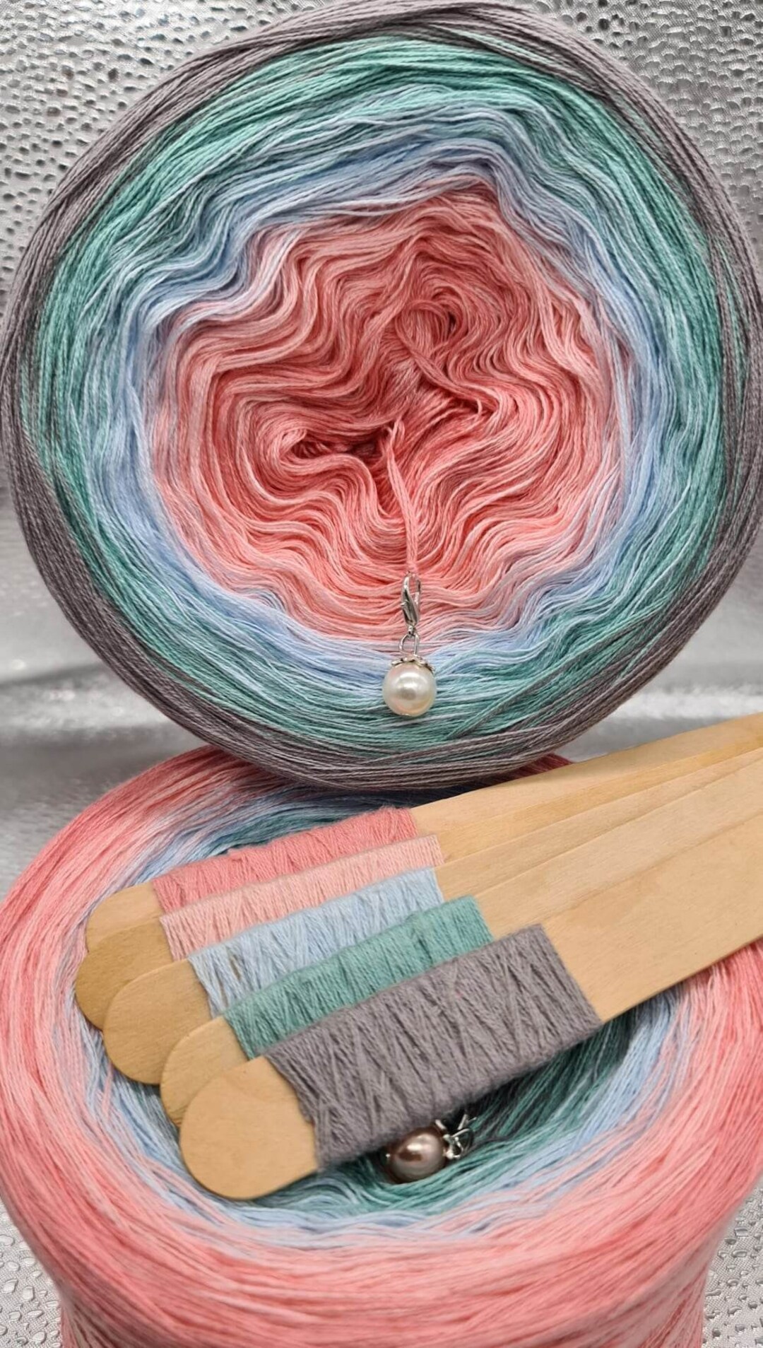 Gradient Yarn Cake, 50/50 Cotton Acrylic, "angel", Crochet/knitting ...