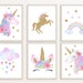 Unicorn Nursery Decor Posters Wall Art Prints Set of 6 Printable Girls ...