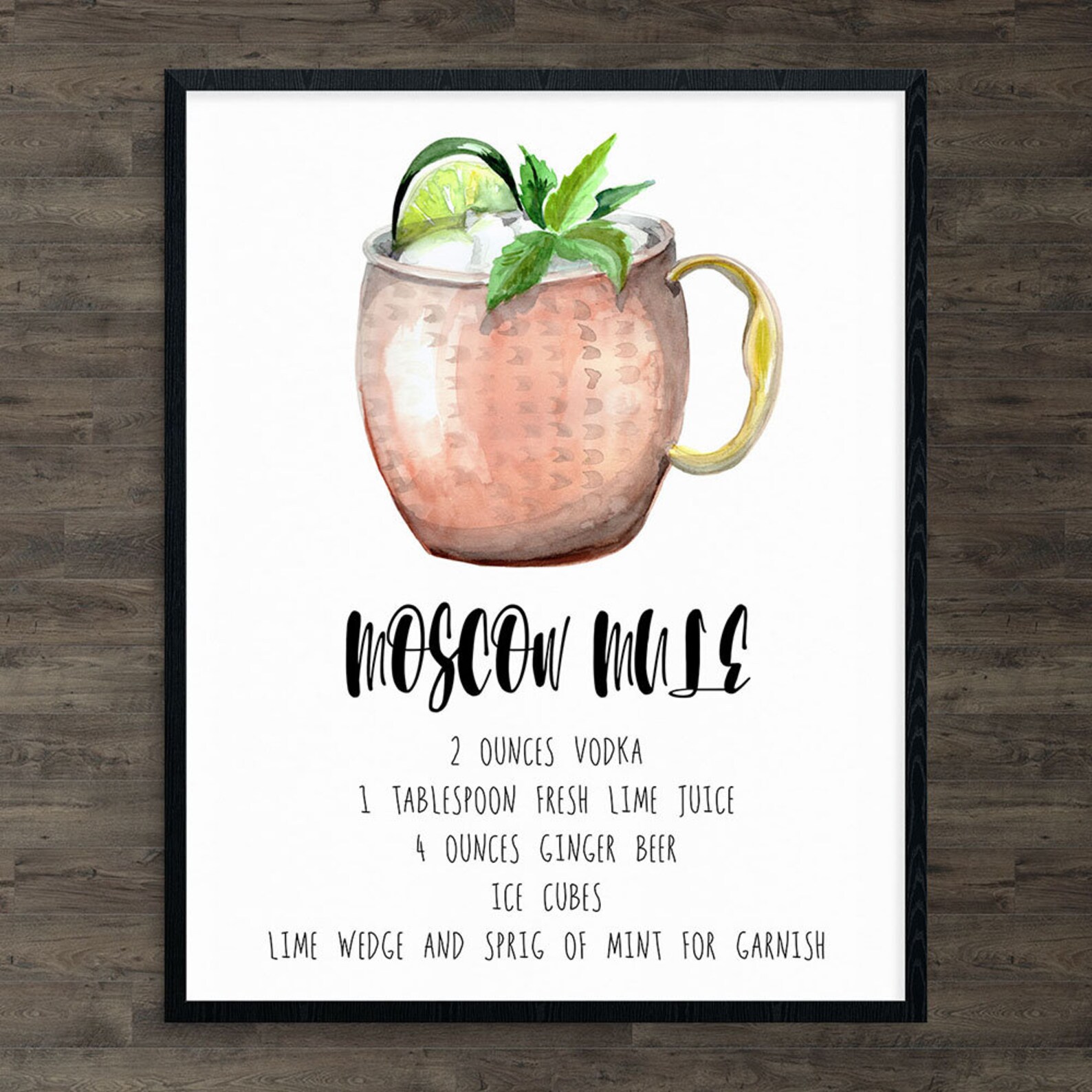 Bar Decor Posters Wall Art Prints Set of 4 Printable Kitchen - Etsy