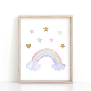 Unicorn Nursery Decor Posters Wall Art Prints Set of 4 Printable Girls ...