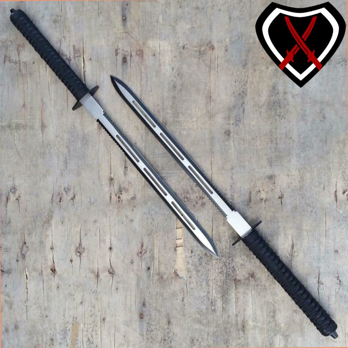 26 2pc Ninja Sword Set Full Tang Machete Tactical Katana | Etsy