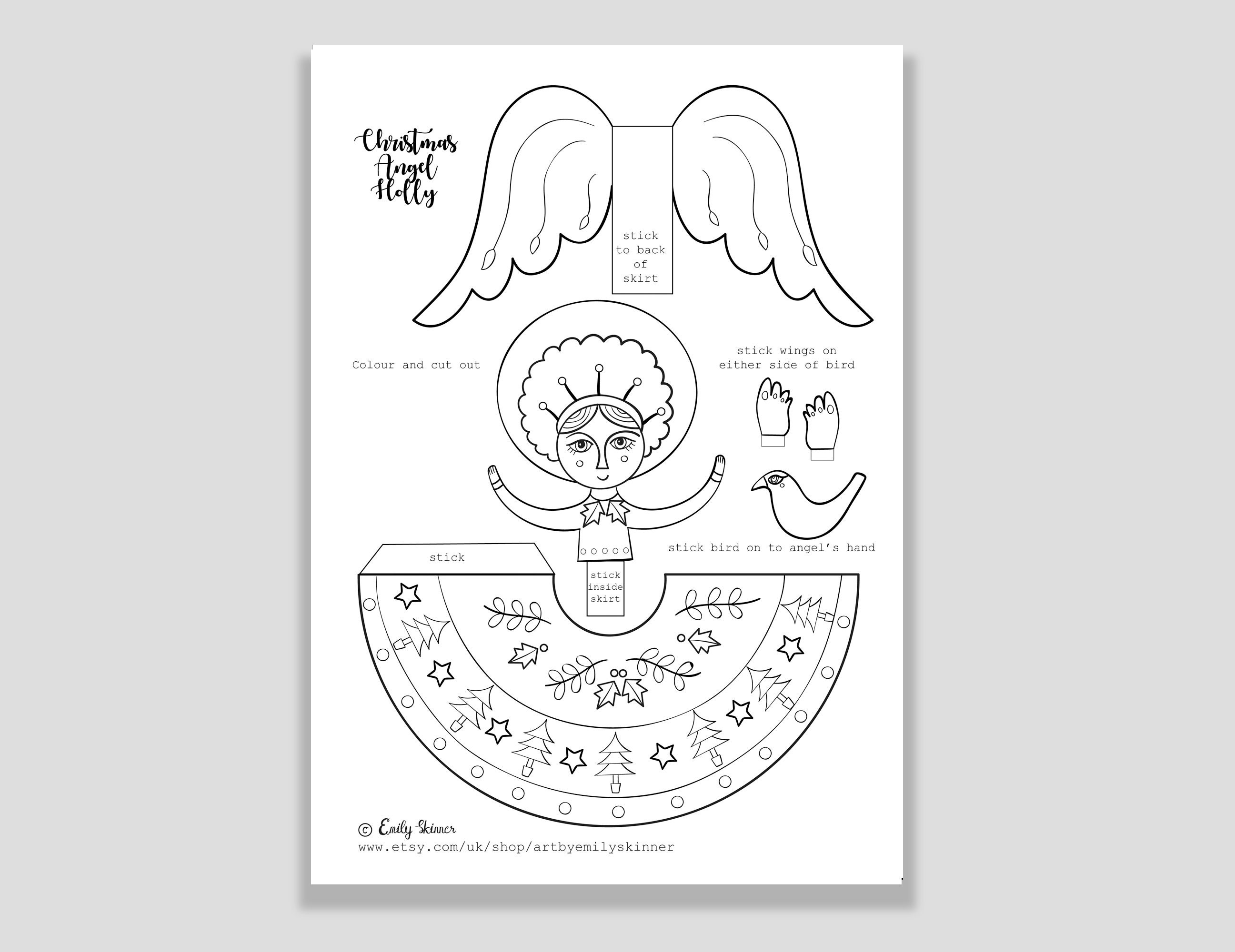 Christmas Angels Printable Paper Craft Activity - Etsy