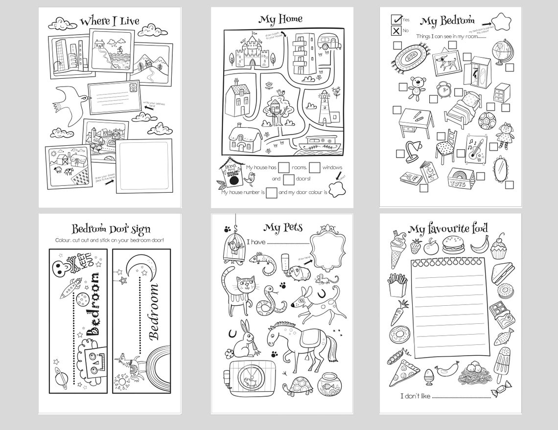 Printable Activity Sheets Bundle 18 X Home Learning Pages - Etsy