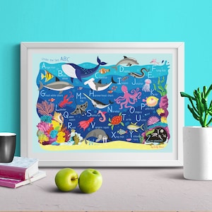 Under the Sea Children's Alphabet Poster, Instant Download - Etsy