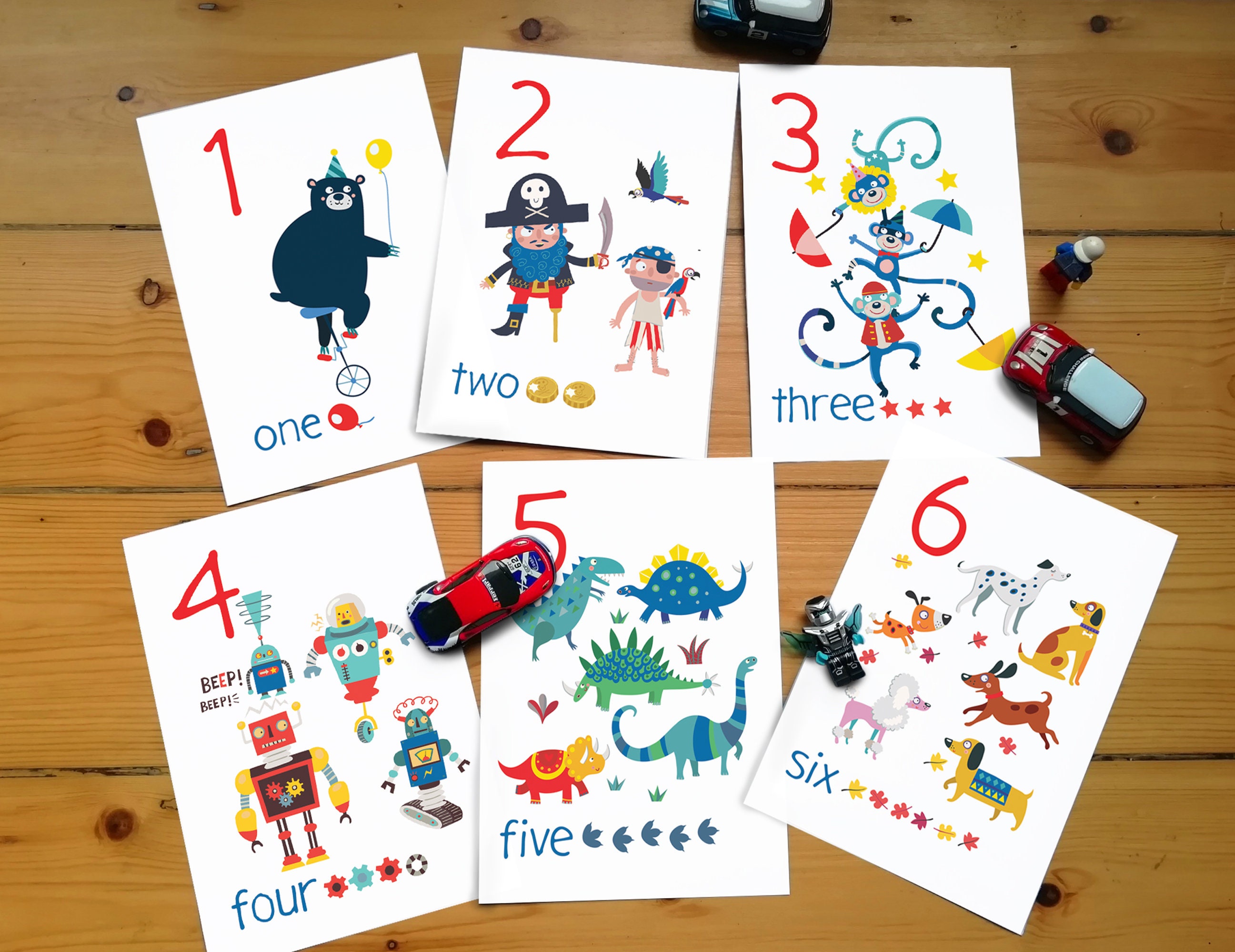 Number Flashcards Digital Download Illustrated Number Prints - Etsy UK