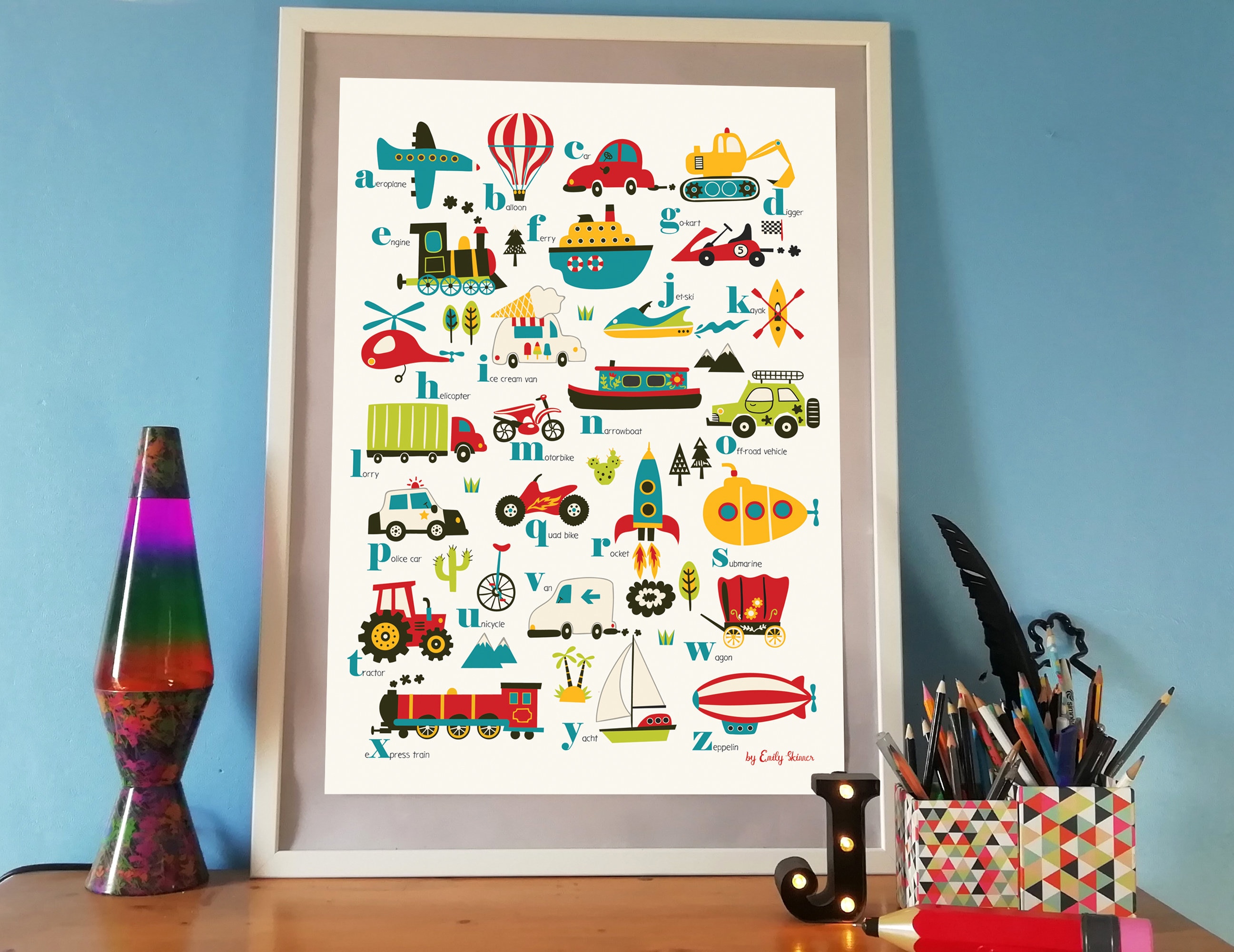 Vehicles Alphabet Poster Instant Download in 4 Sizes | Etsy UK