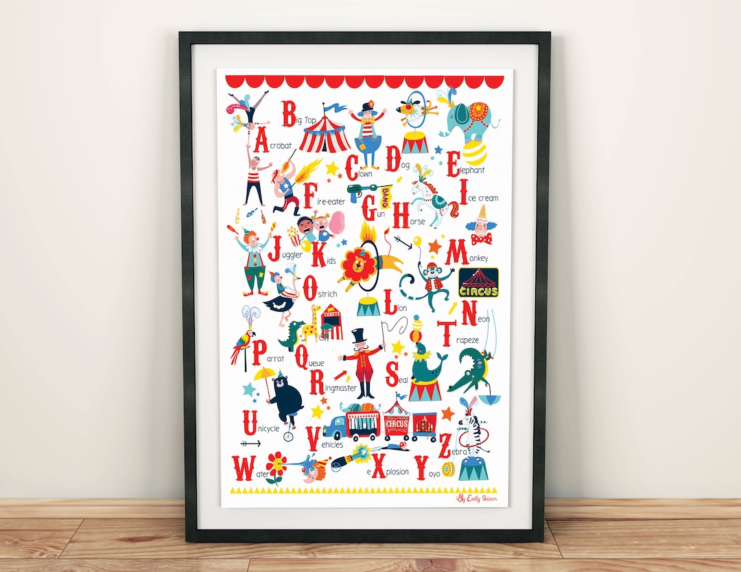 Alphabet Poster, Instant Download,circus Print, Kids Wall Art, Nursery ...