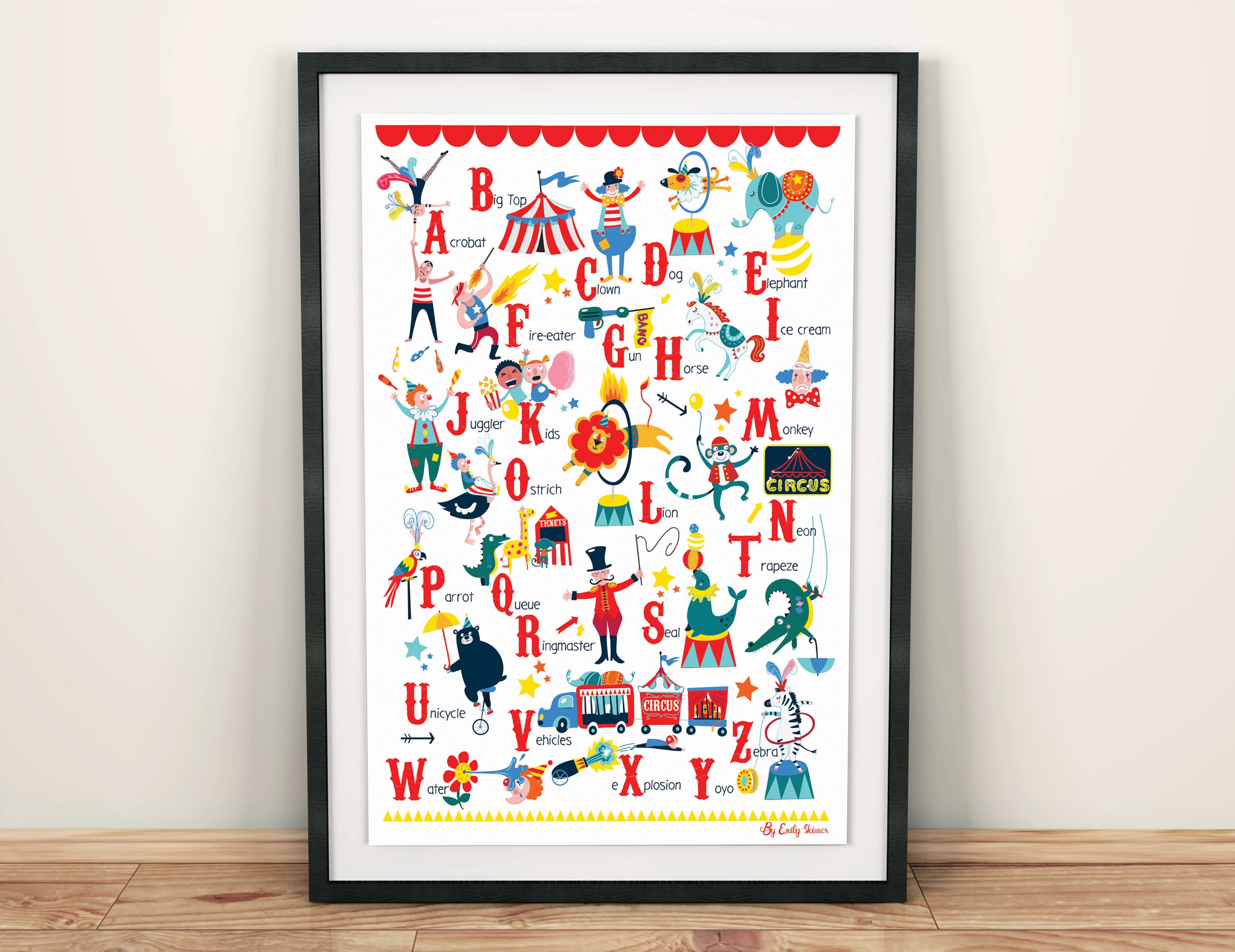 Alphabet Poster Instant Downloadcircus Print Kids Wall Art - Etsy UK