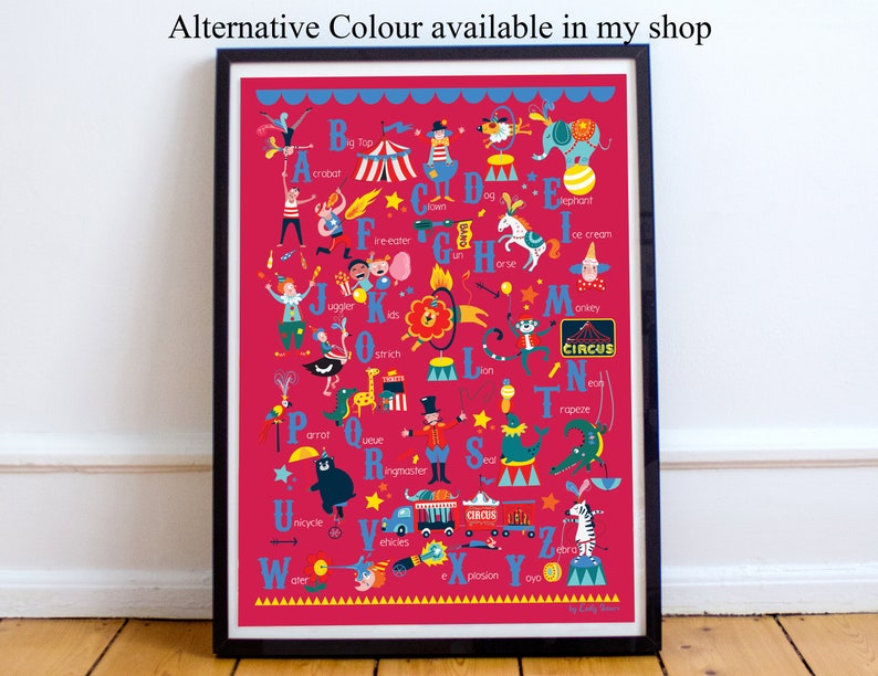 Alphabet poster instant downloadcircus print kids wall art | Etsy