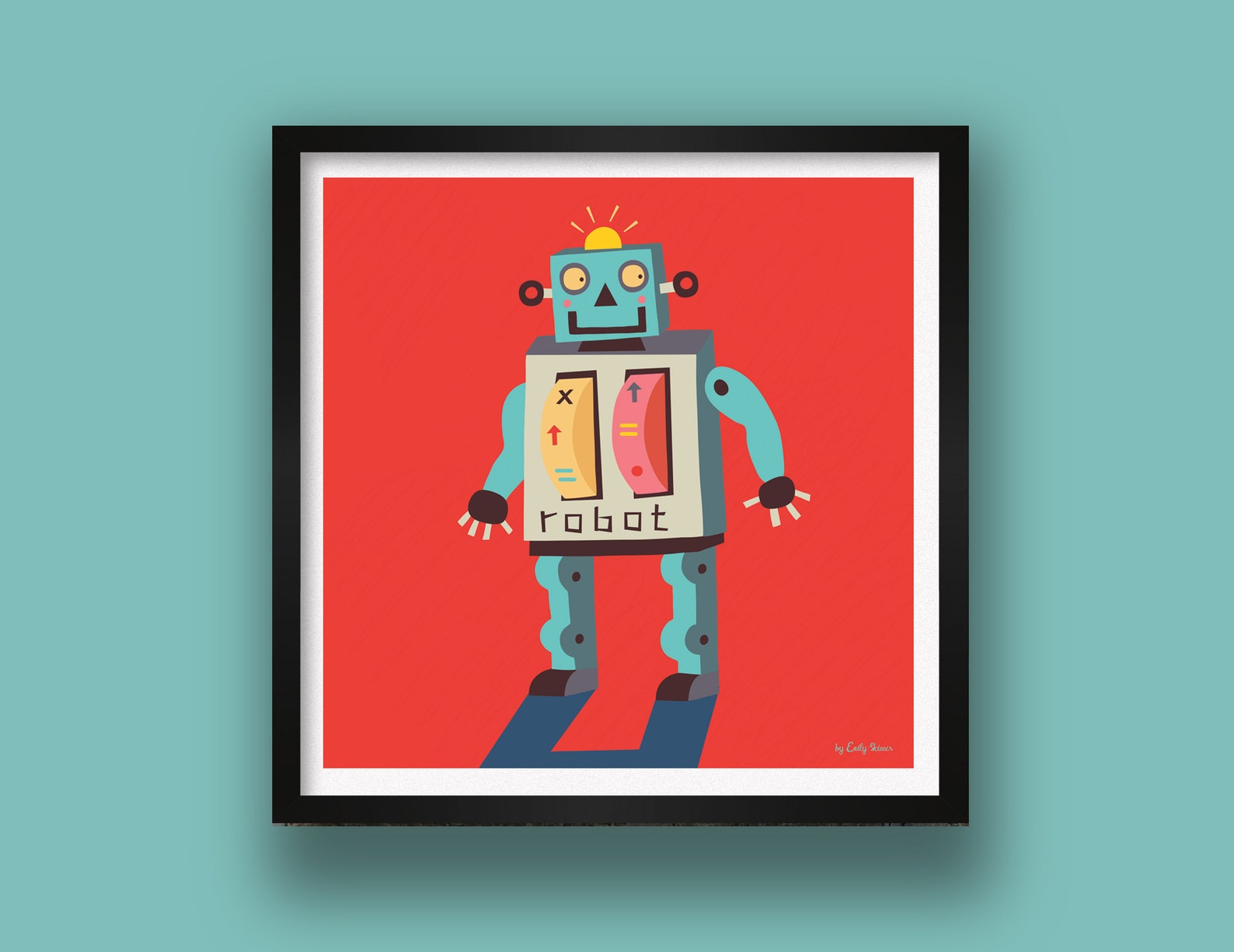 Robot Prints X 6 Instant Download Colourful Retro - Etsy