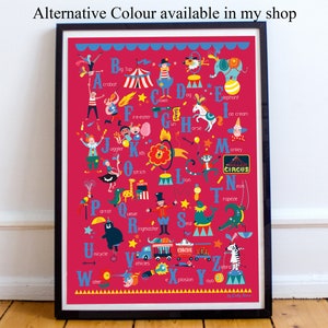 Alphabet Poster, Instant Download in 4 Sizes, Circus Print, Kids Wall ...