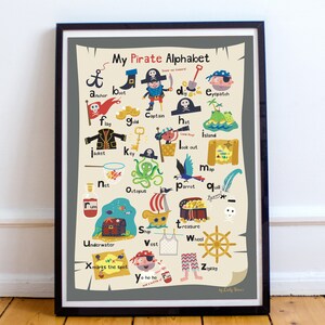 Pirate Alphabet Poster, Instant Download, Fun Children's Art Print ...