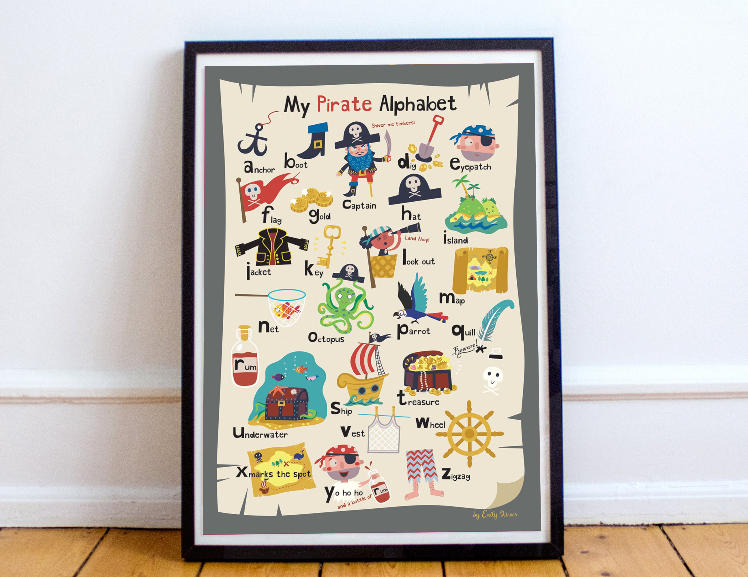 Pirate Alphabet Poster Instant Download Fun Children's - Etsy Australia