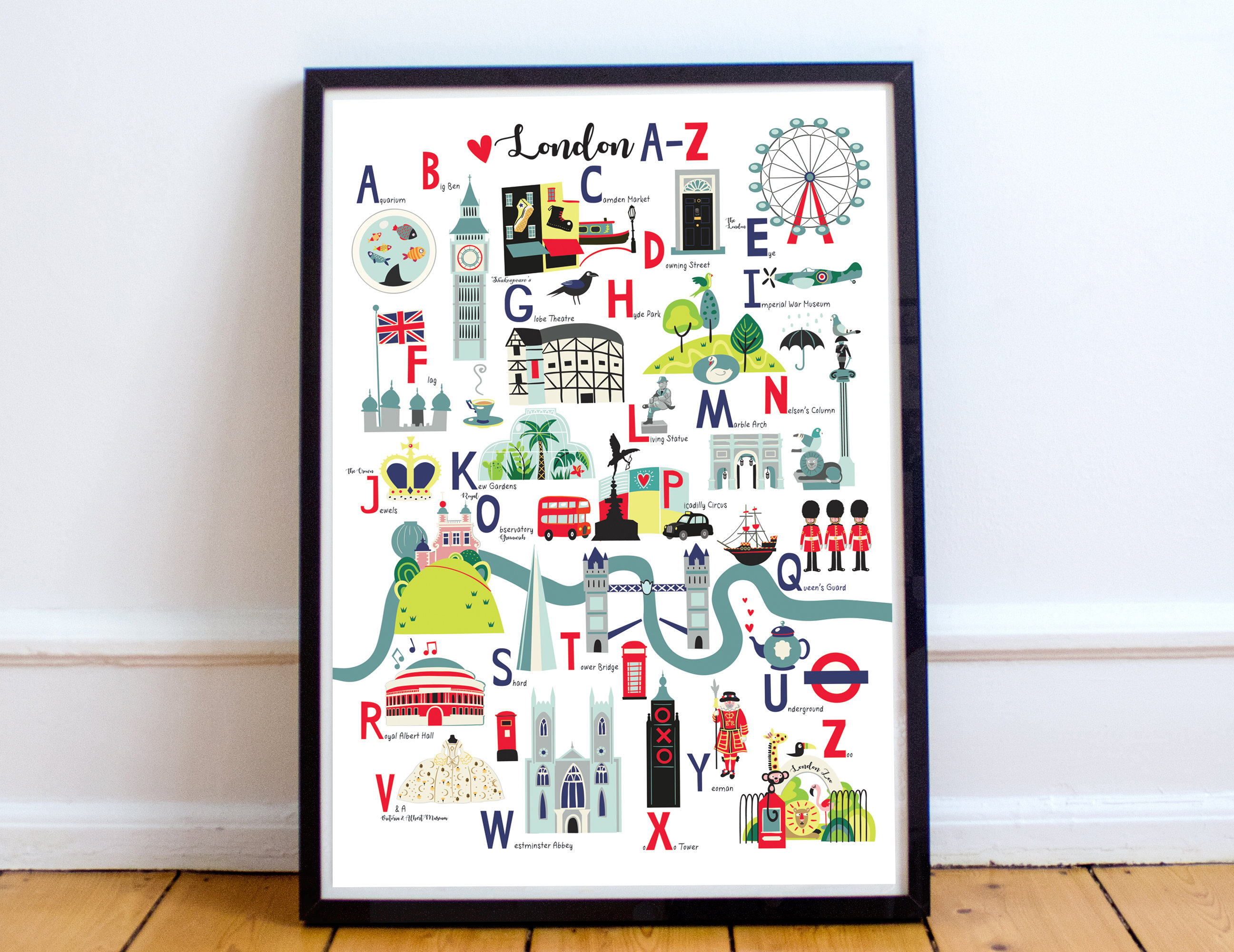 London Alphabet Print instant download A-Z London landmarks | Etsy