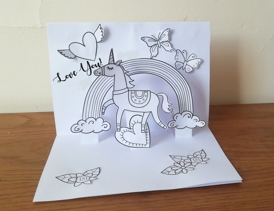 Hacer sus propias tarjetas pop-up imprimibles 4 x diseños | Etsy