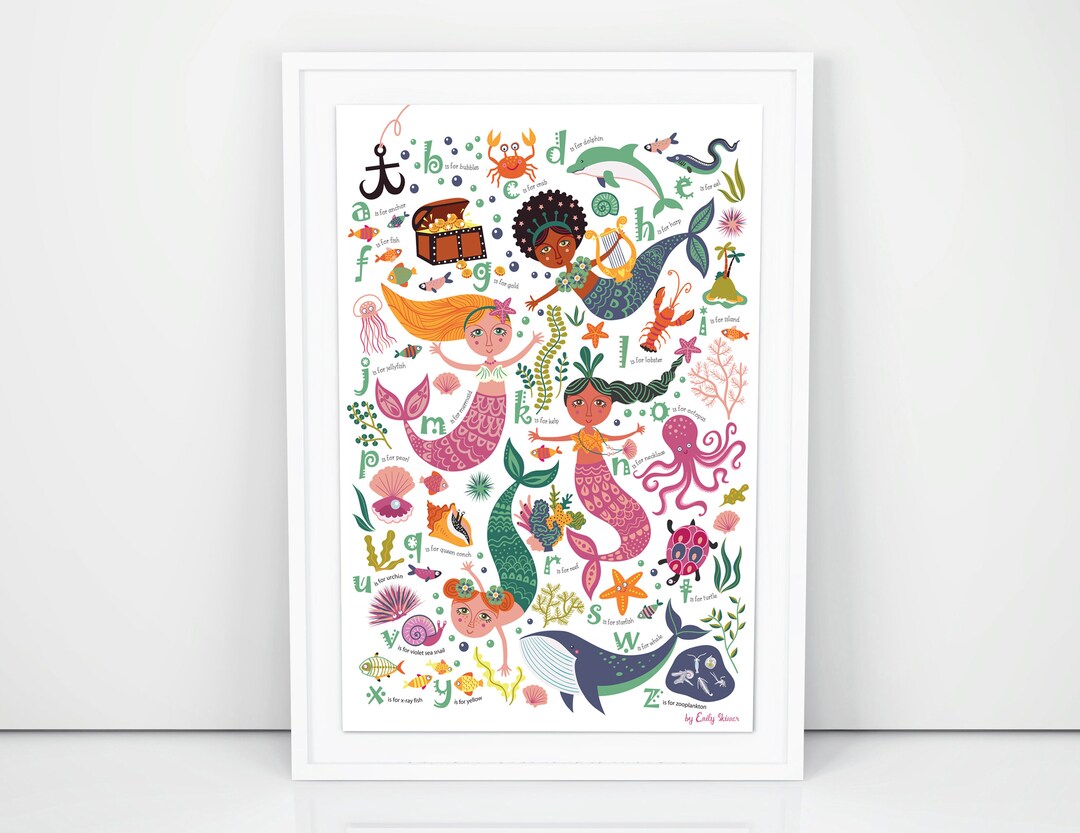 Children's Mermaid Alphabet Digital Download Print - Etsy