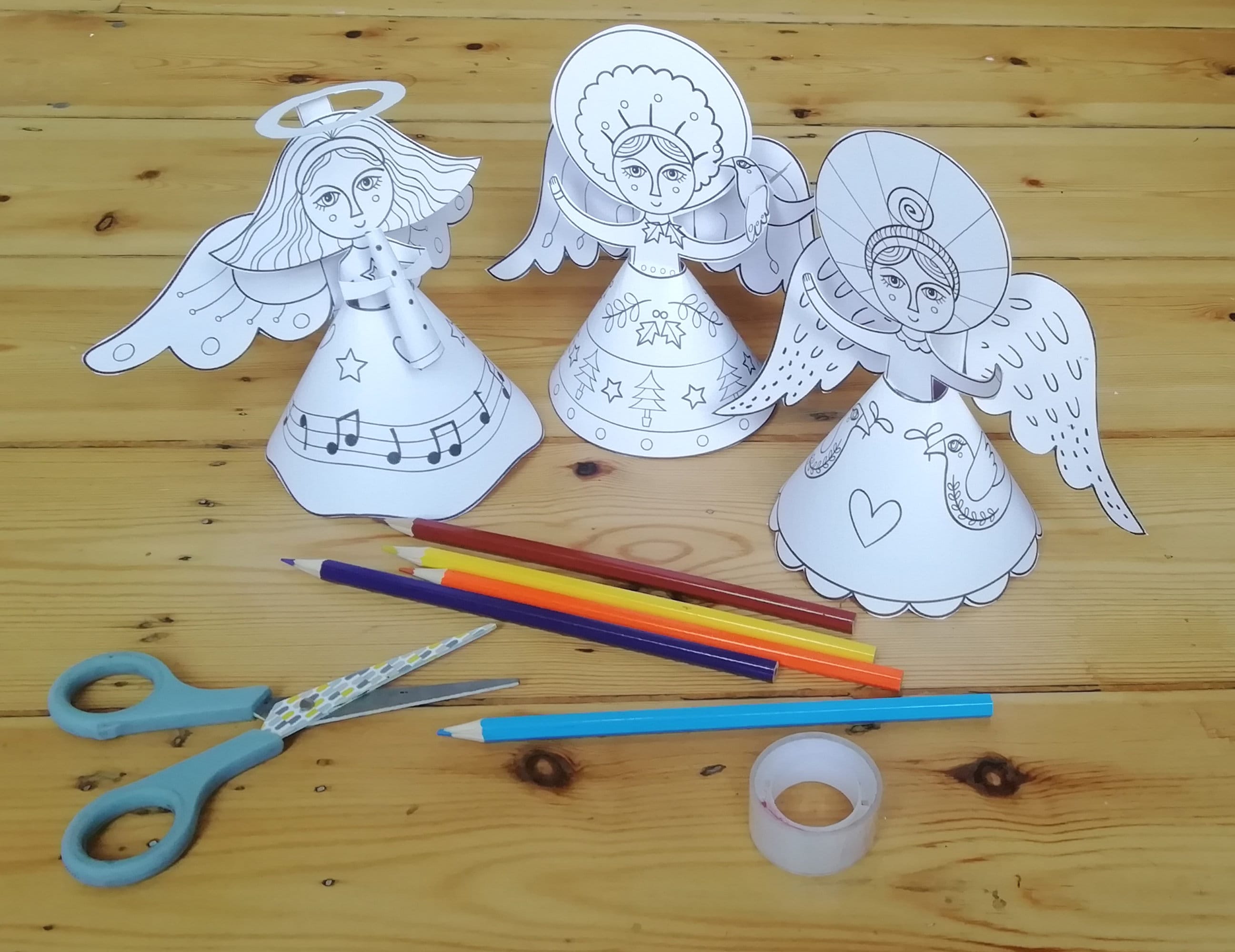 Christmas Angels Printable Paper Craft Activity - Etsy Canada