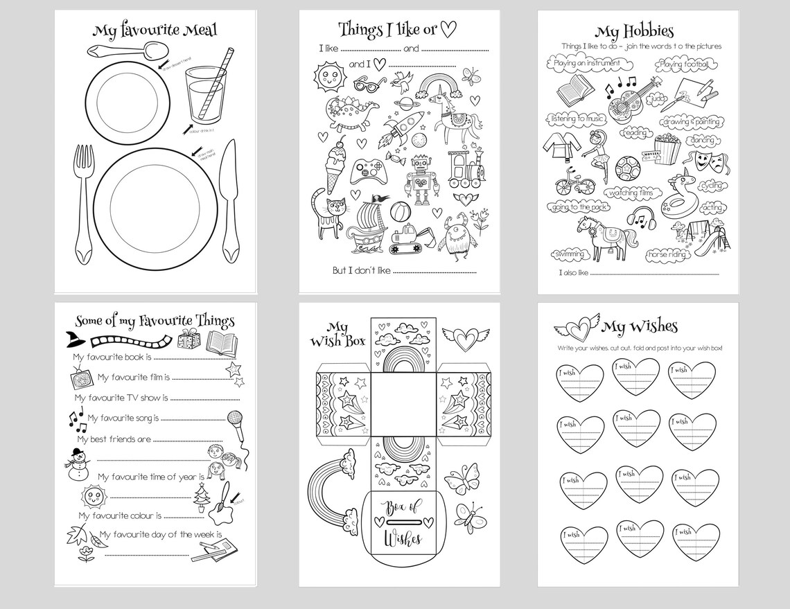 Printable Activity Sheets Bundle 18 X Home Learning Pages - Etsy