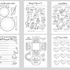 Printable Activity Sheets Bundle: 'all About Me' Theme (PDF Download ...