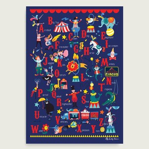 Alphabet Poster, Instant Download in 4 Sizes, Circus Print, Kids Wall ...