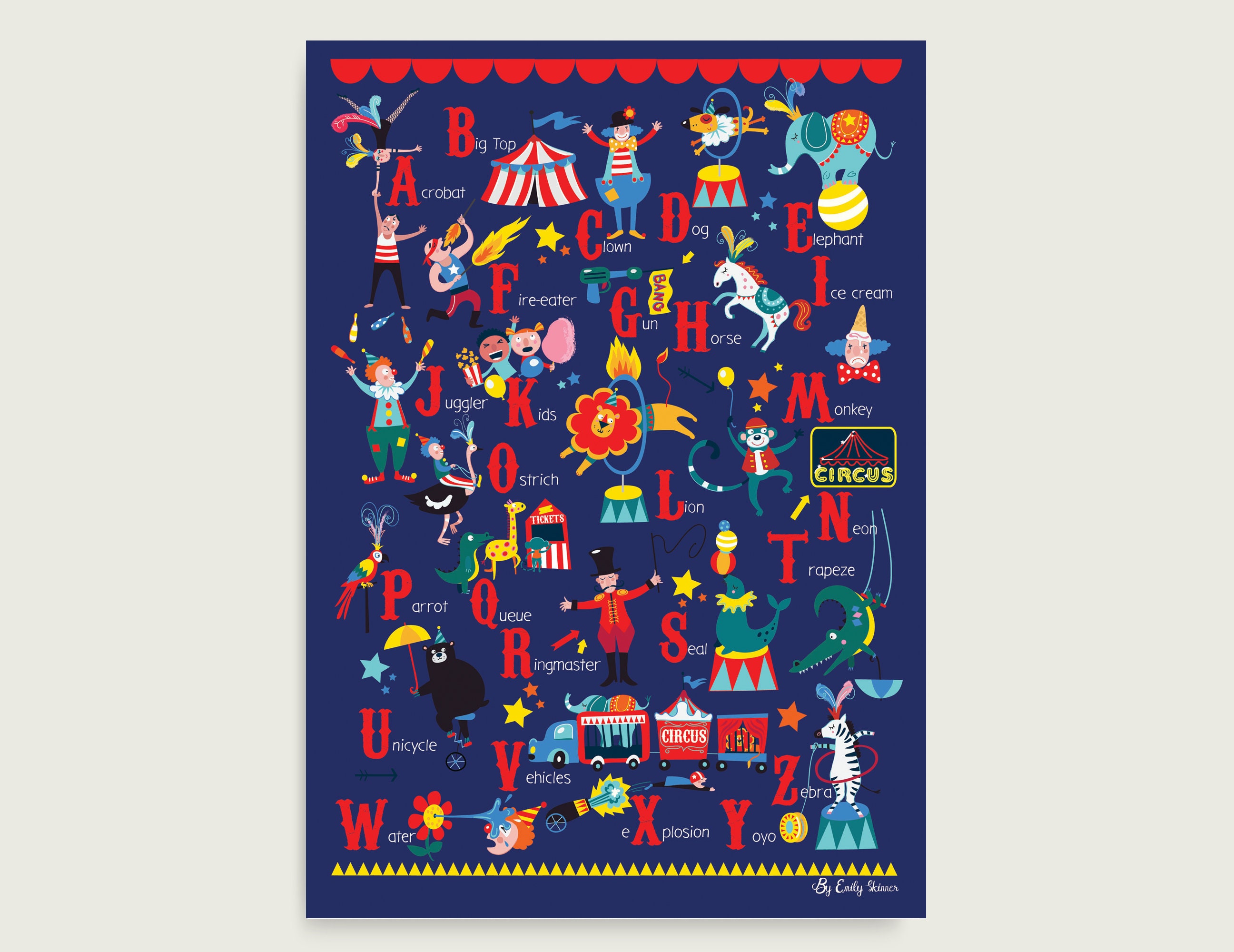 Alphabet Poster Instant Download in 4 Sizes Circus Print - Etsy
