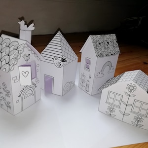 Printable Paper Houses: Color, Cut & Create Activity (digital Download ...