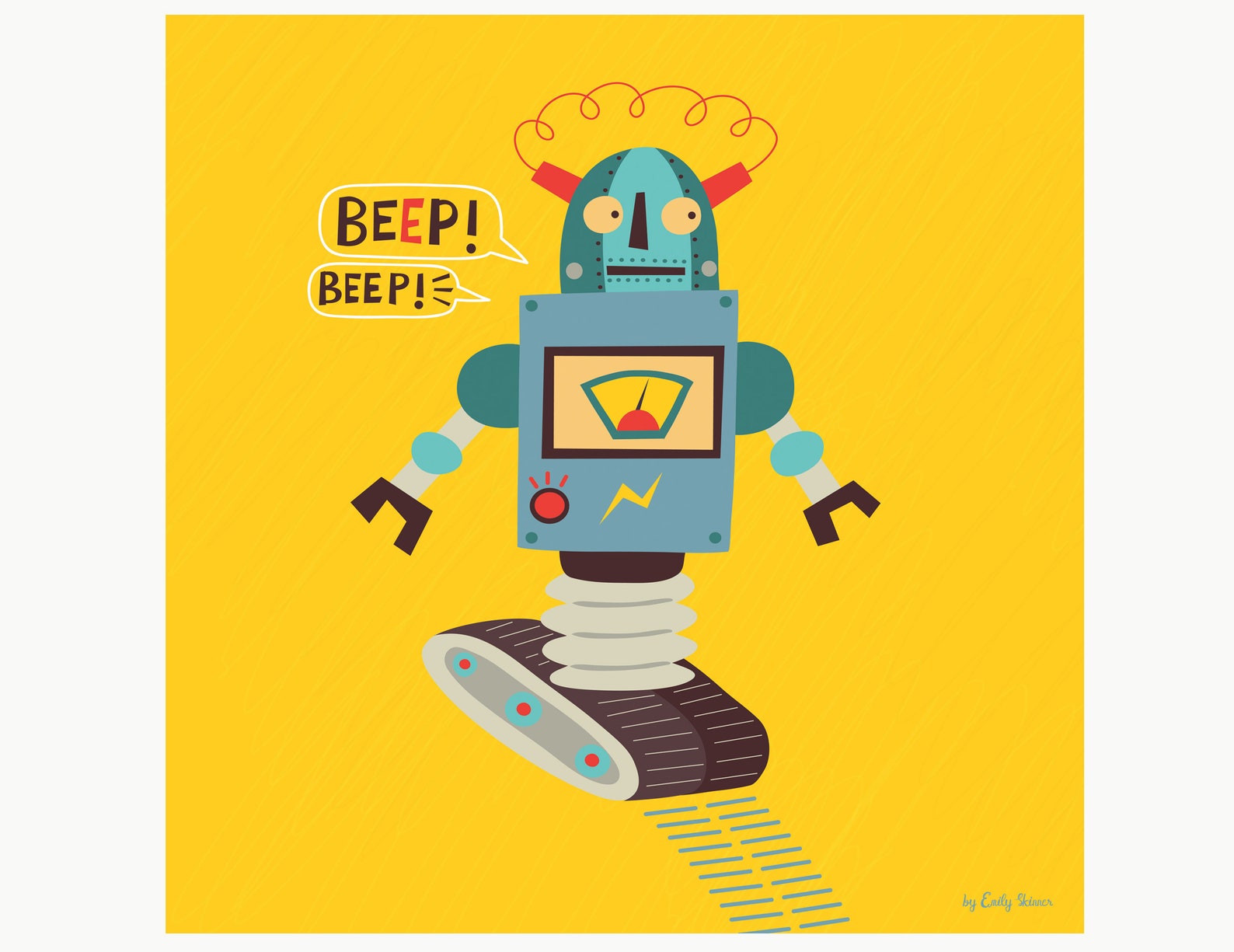 Robot Prints X 6 Instant Download Colourful Retro - Etsy