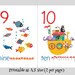 Number Flashcards, Digital Download Illustrated Number Prints for ...