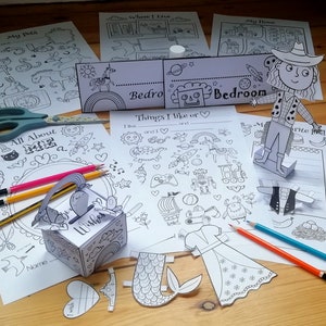 Printable Activity Sheets Bundle, 18 X Home Learning Pages, Colouring ...